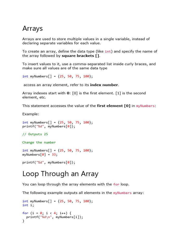 Arrays | PDF