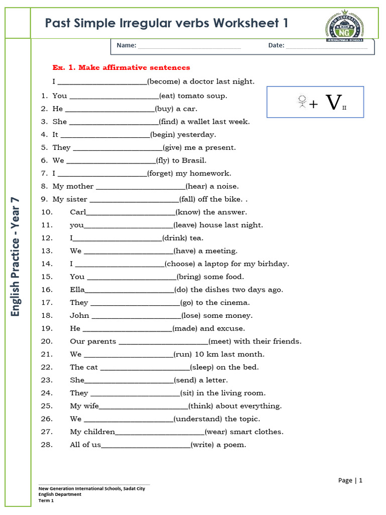English Yr7 W - Sheet 1 | PDF