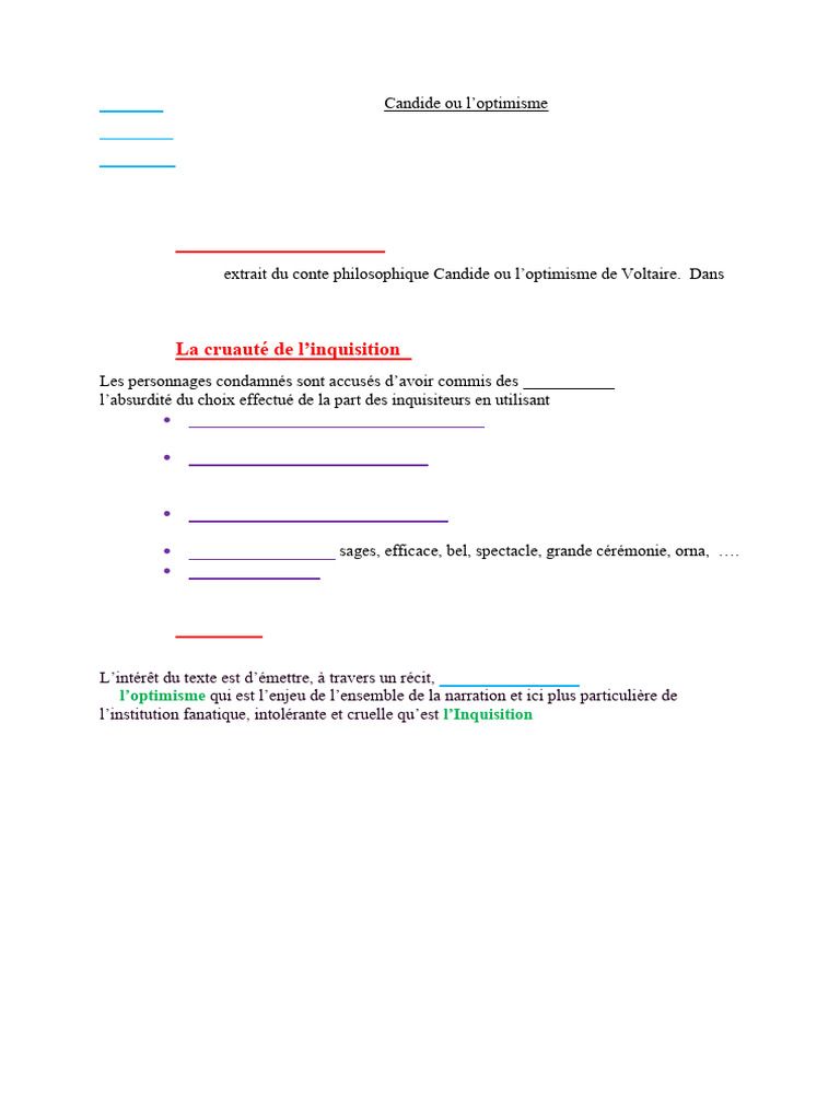 Candide Chapitre 6 | PDF