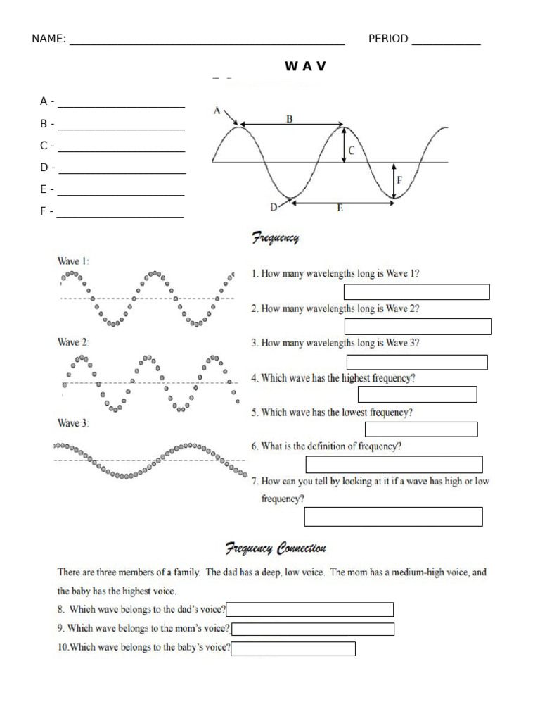 Waves Worksheet | PDF