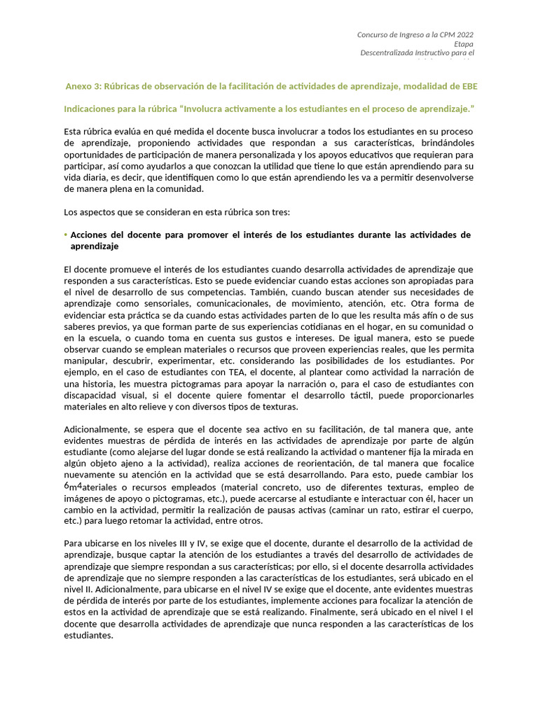 ANEXOS 3 R Bricas de Observaci N de La Facilitaci N de Actividades de Aprendizaje Modalidad de ...