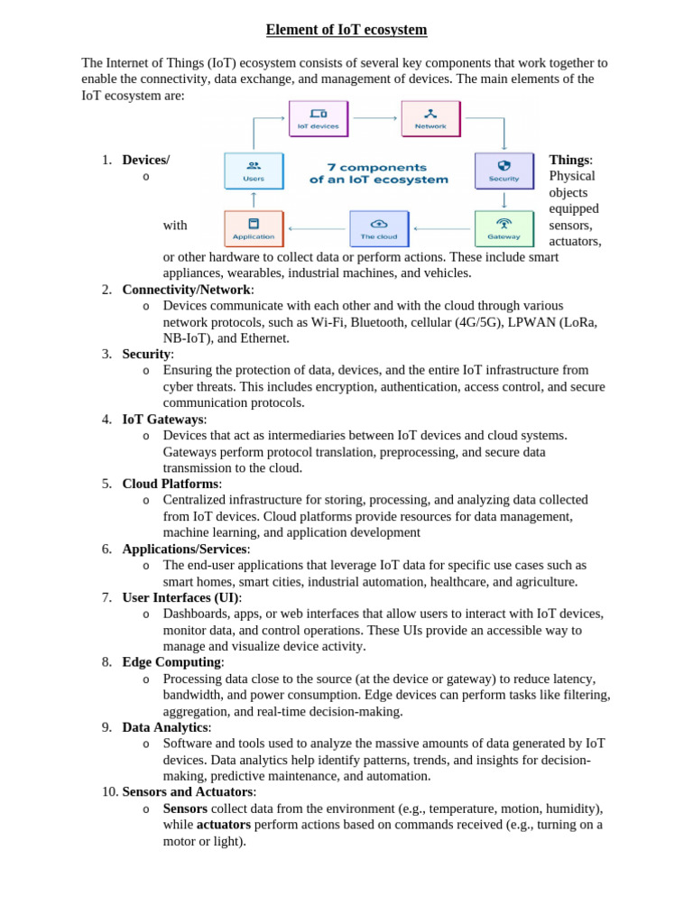 Element of IoT EcoSystem | PDF