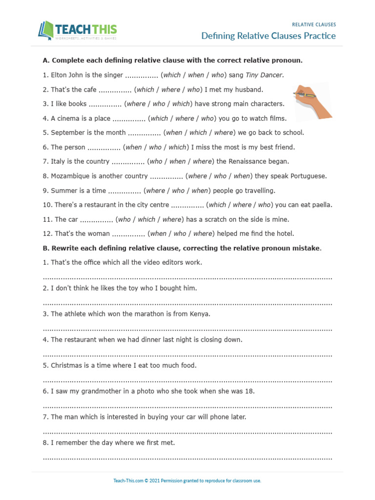 Defining Relative Clause | PDF