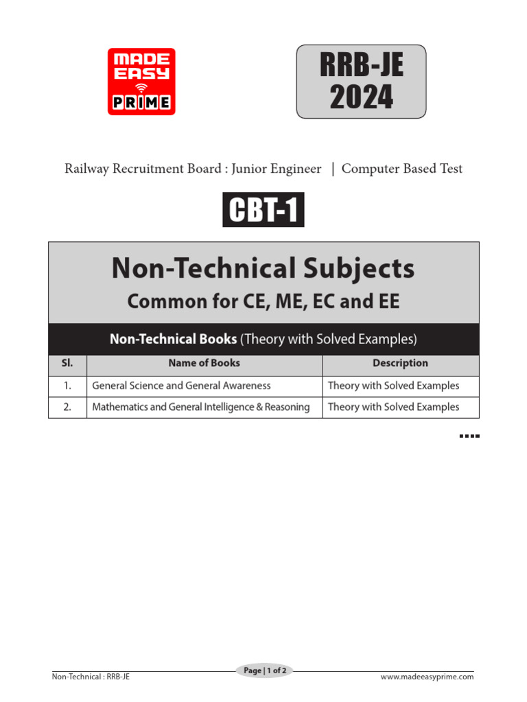 1136562rrb Je CBT 1 Checklist | PDF