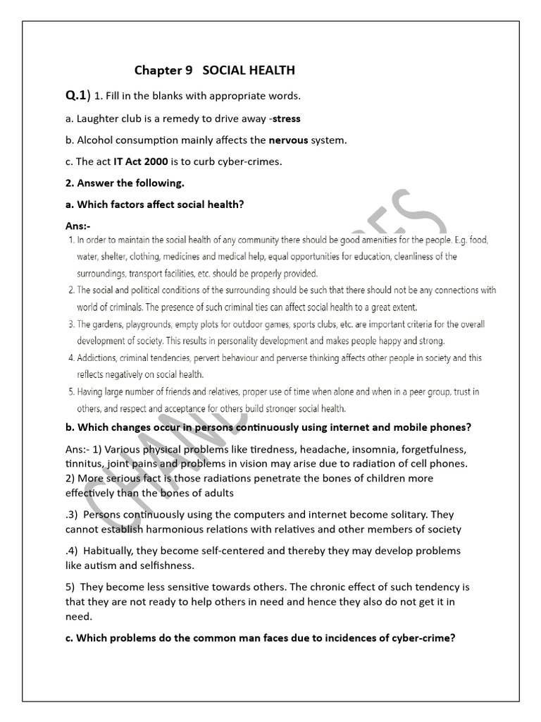 Chapter 9 Social Health | PDF