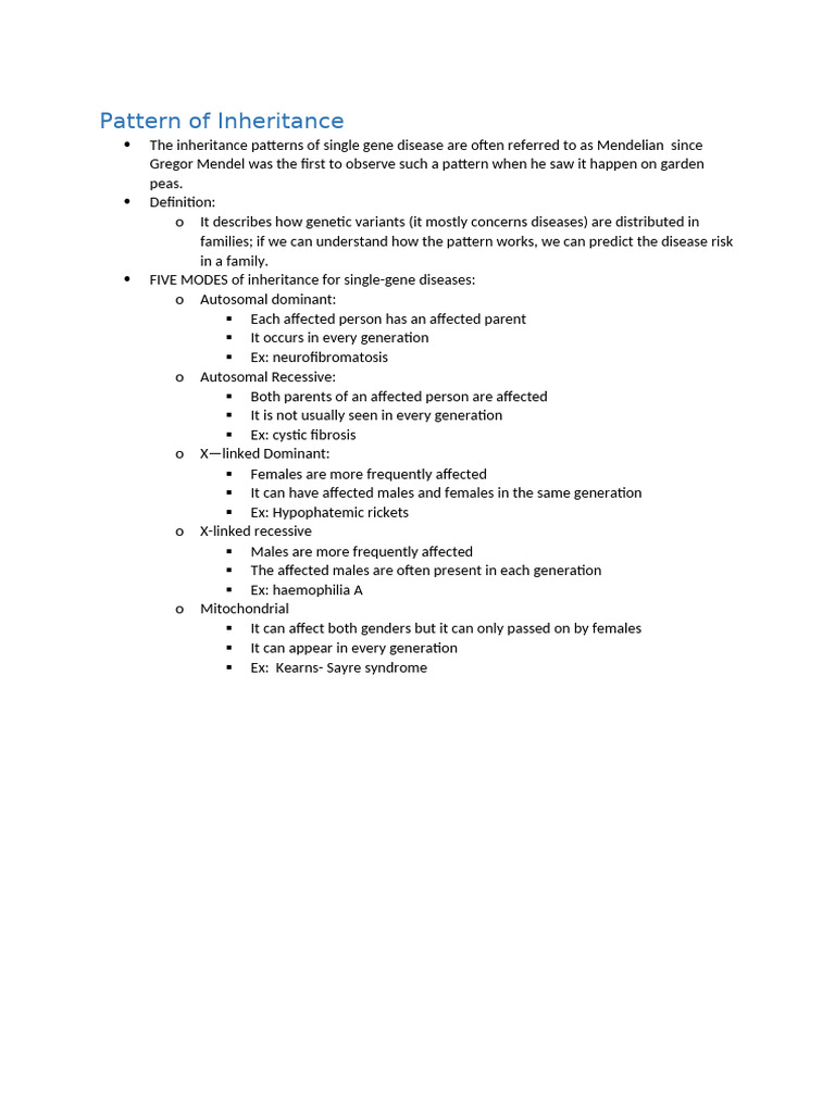 Pattern of Inheritance | PDF