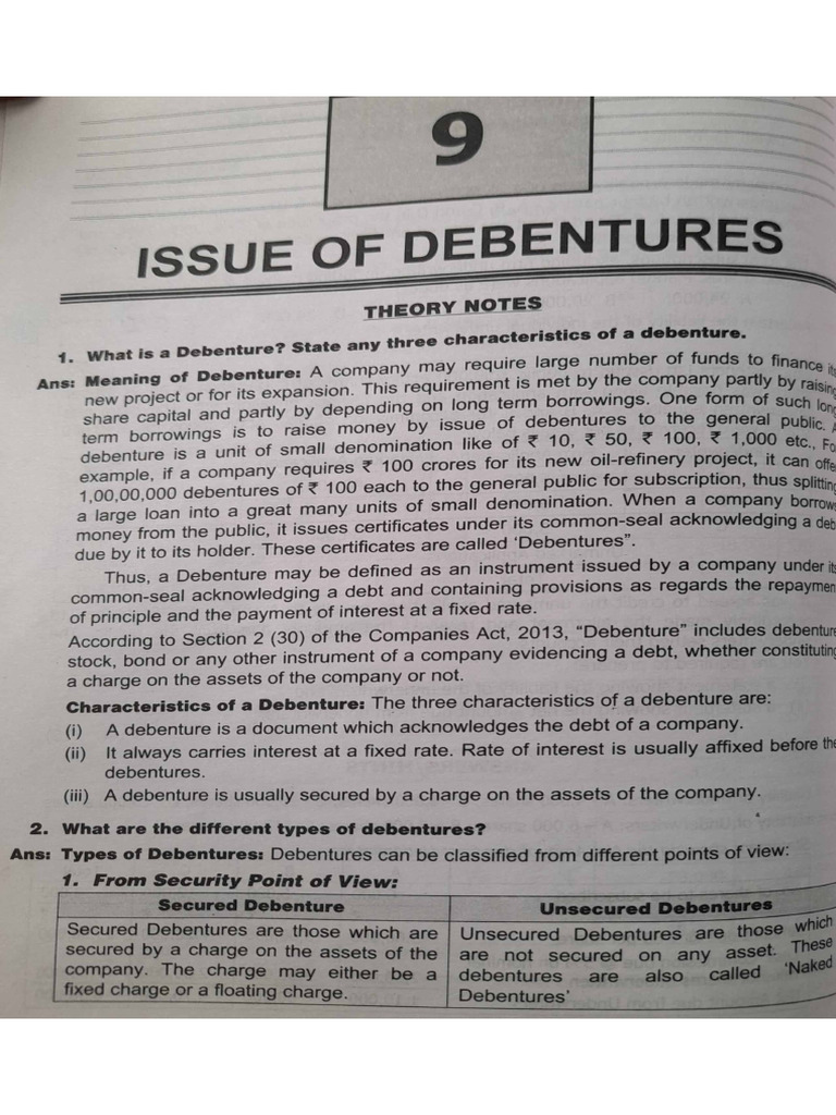 Ch-9 Issue of Debentures | PDF