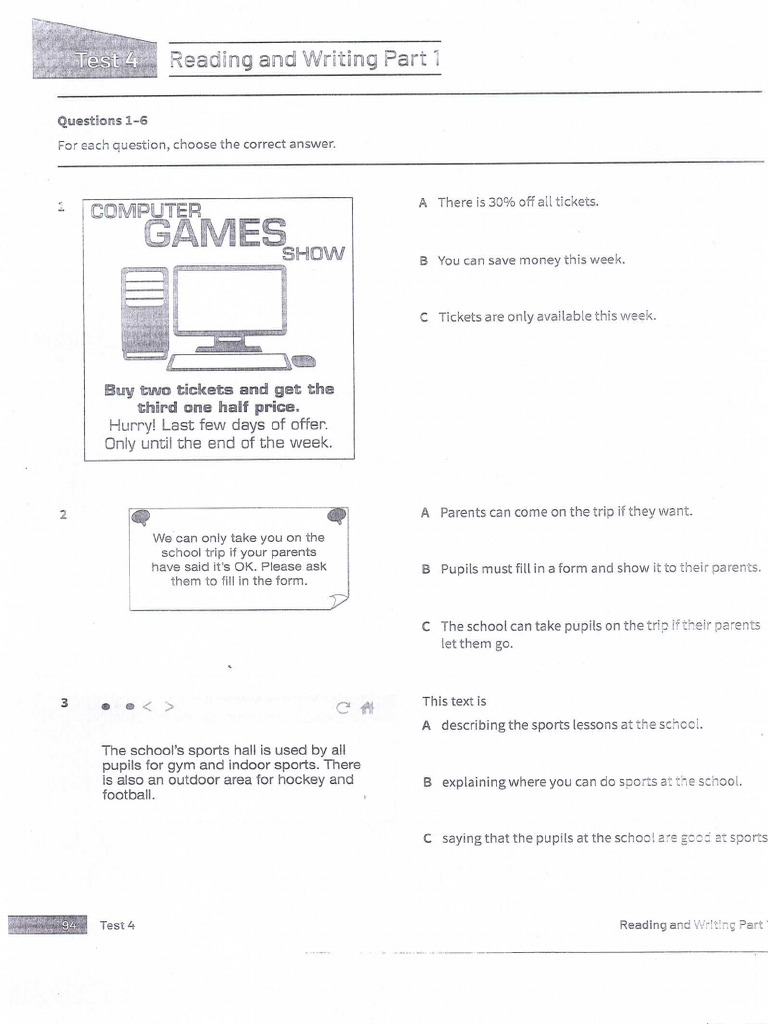 Ket Trainer Test 4 - Complete | PDF