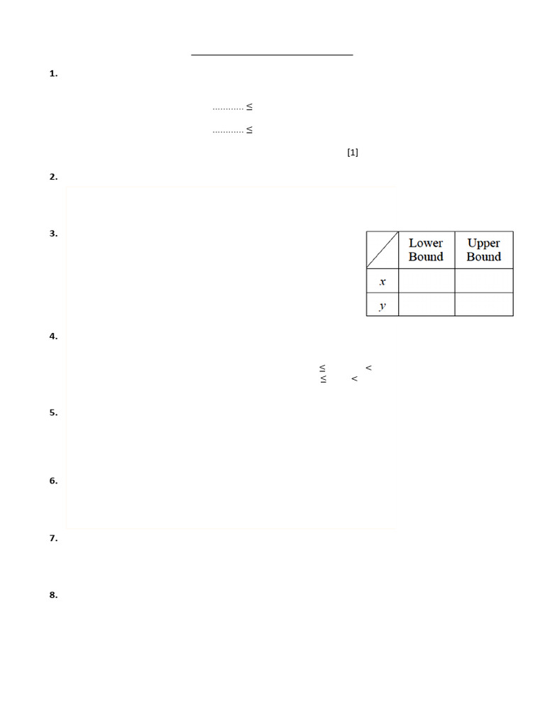 Worksheet Limits of Accuracy | PDF