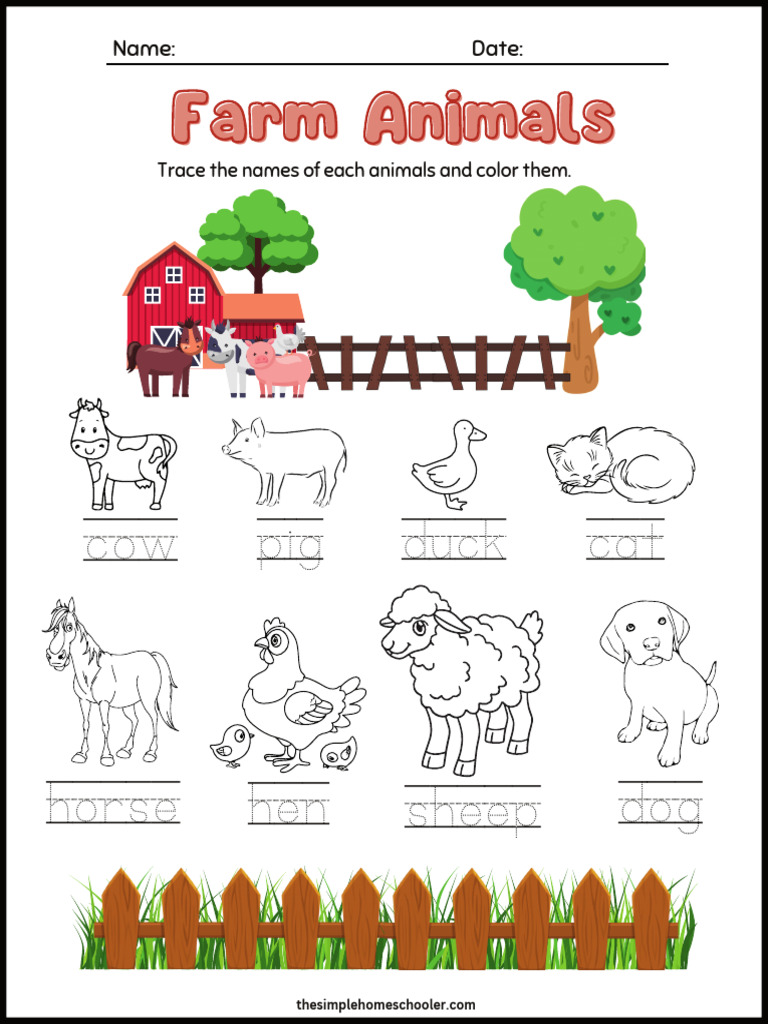 Farm Animals Worksheet Packet PDF | PDF