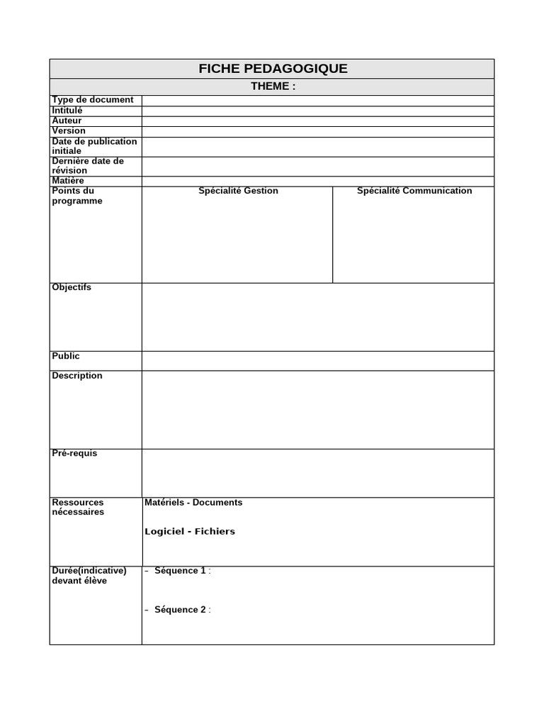 Fiche Peda | PDF