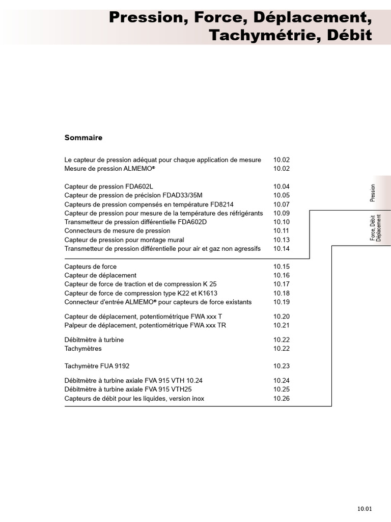 Capteurs de Pression Almemo | PDF