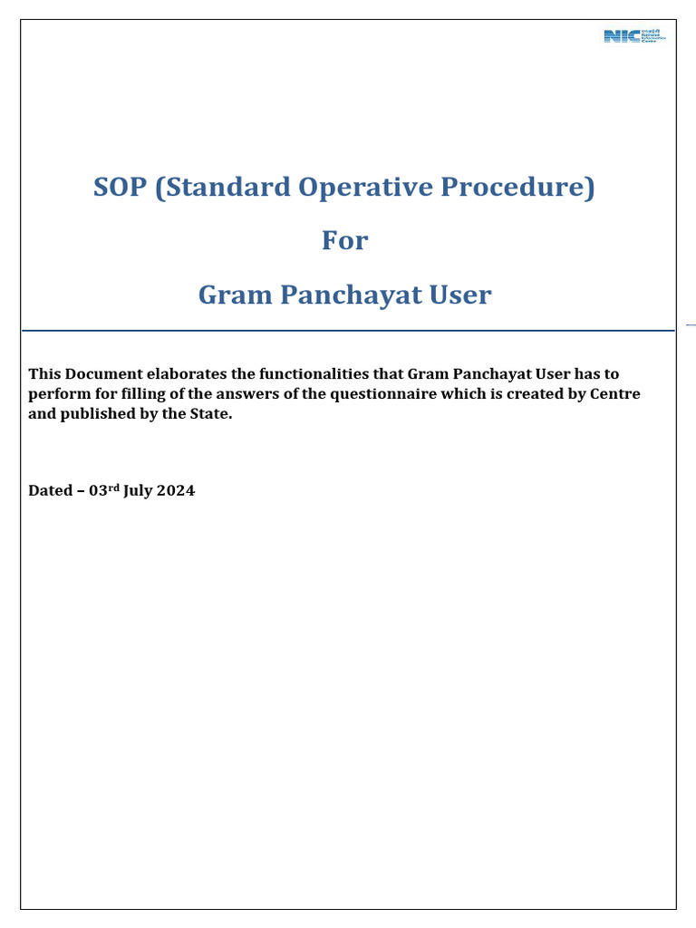 SOP For GPs - (NPA 2024) Online Questionnaire Filling | PDF