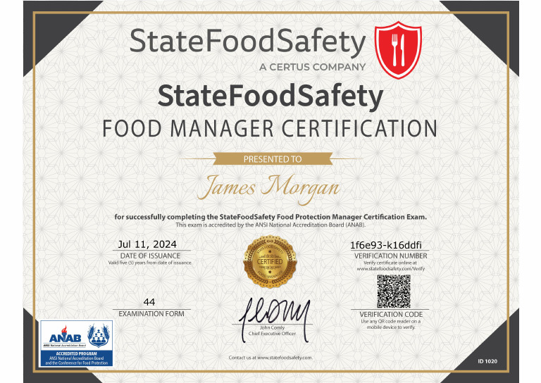 Food Safety Manager Certification | PDF