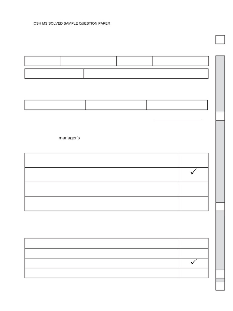 IOSH MS Solved Sample Question Paper | PDF