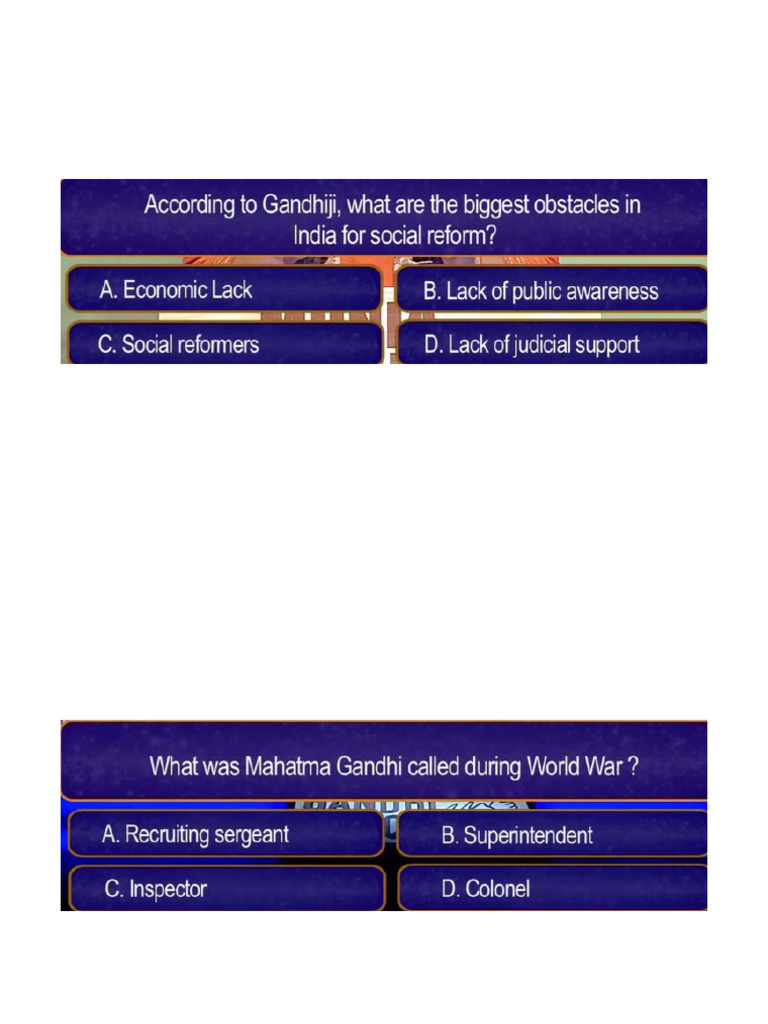 QUIZ PRACTICE SET 39 (MK Gandhi) | PDF