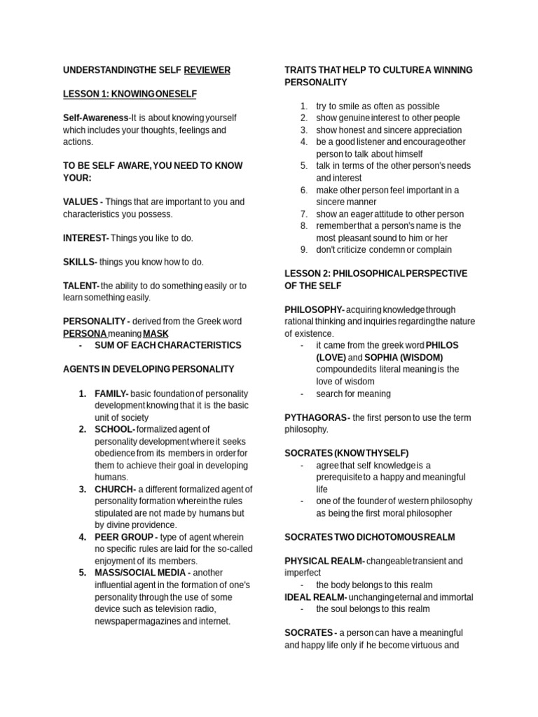 Understanding The Self Reviewer Google Docs | PDF | Soul | Philosophy ...