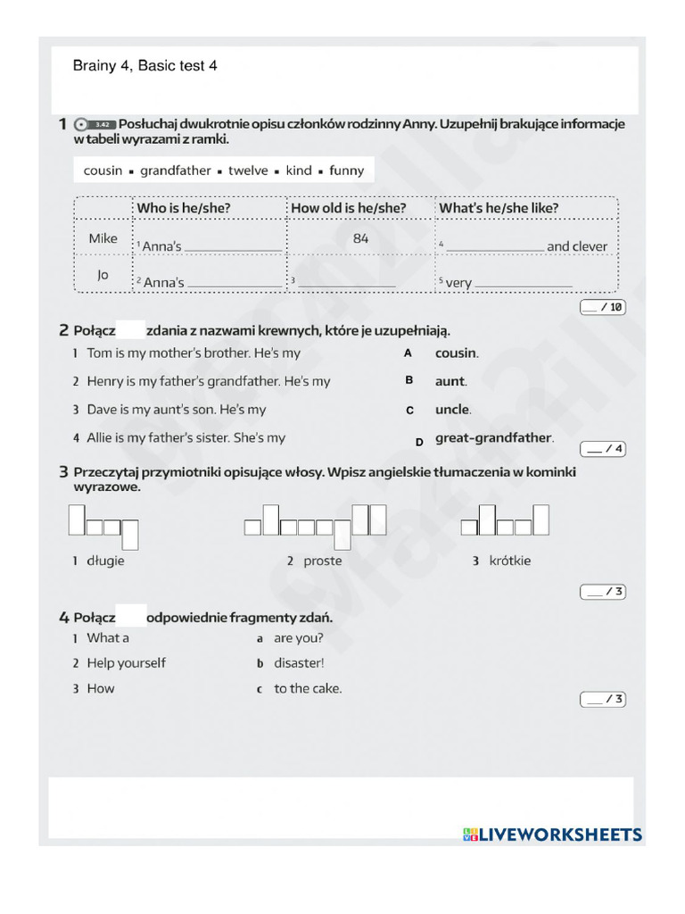 Brainy 4 Unit 4 Zad | PDF