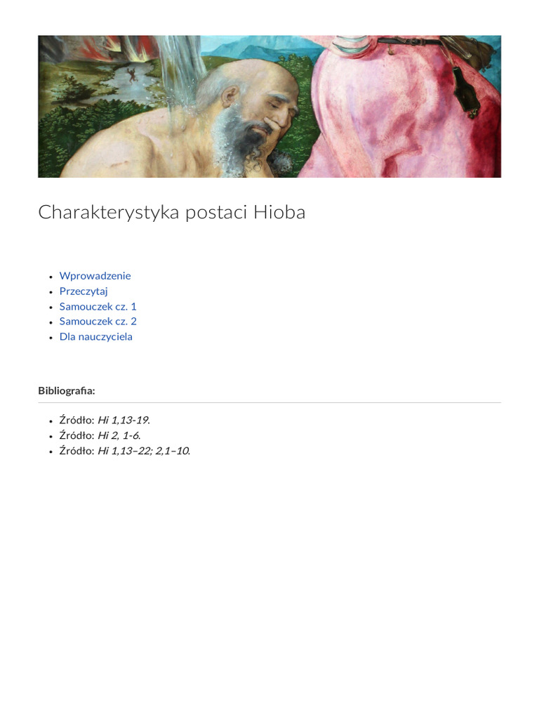 Charakterystyka Postaci Hioba | PDF