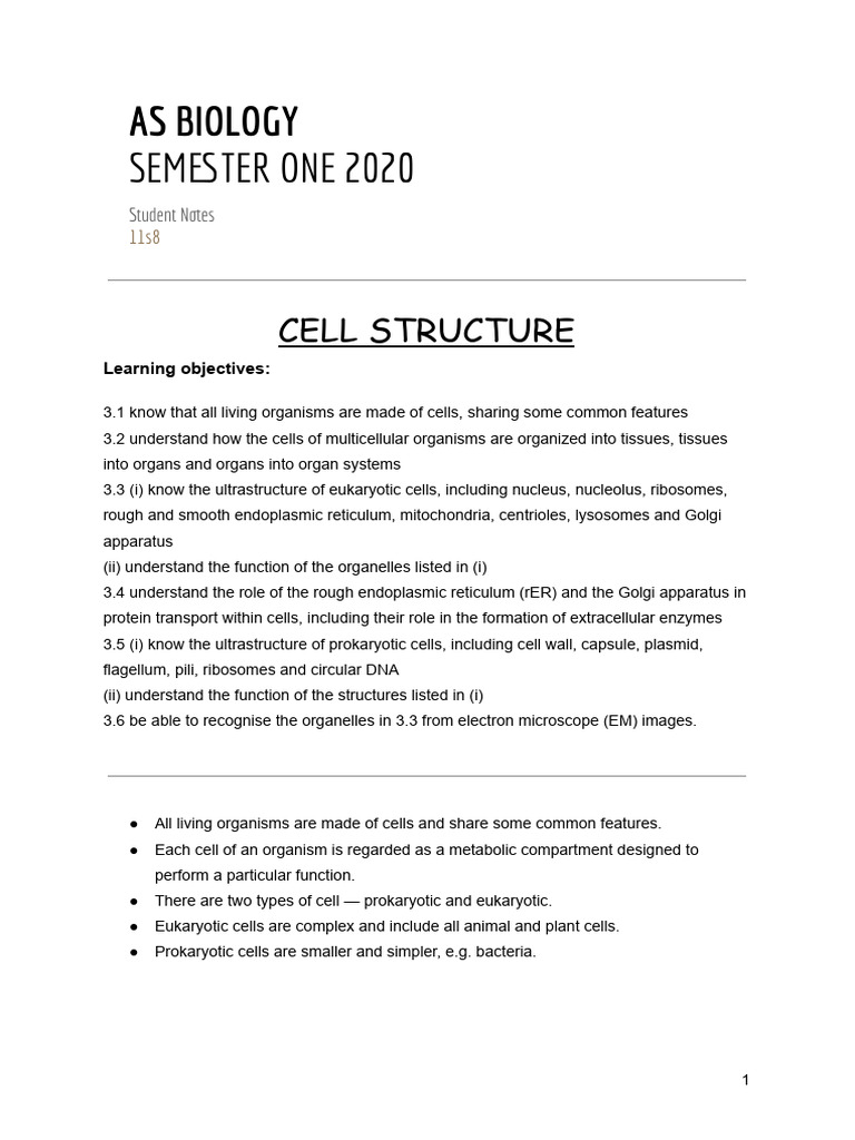 Cell Structure | PDF
