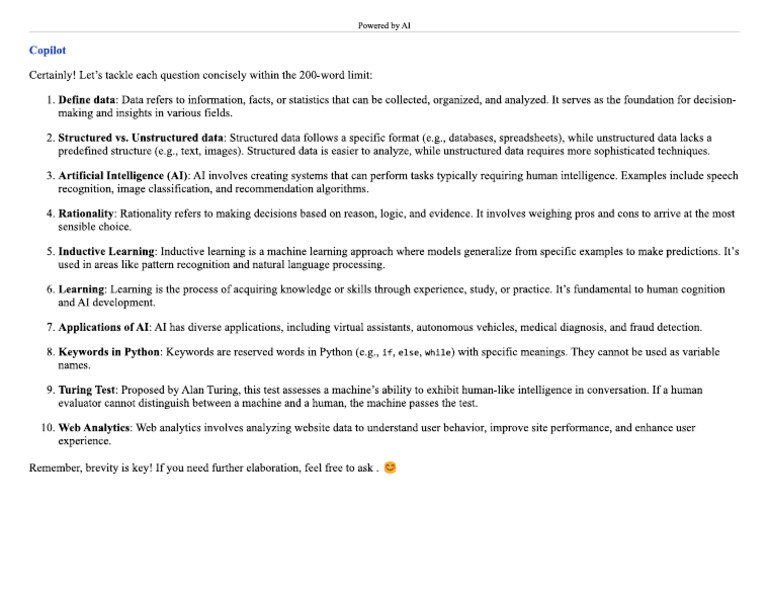 Da Ai Pyq Part A | PDF