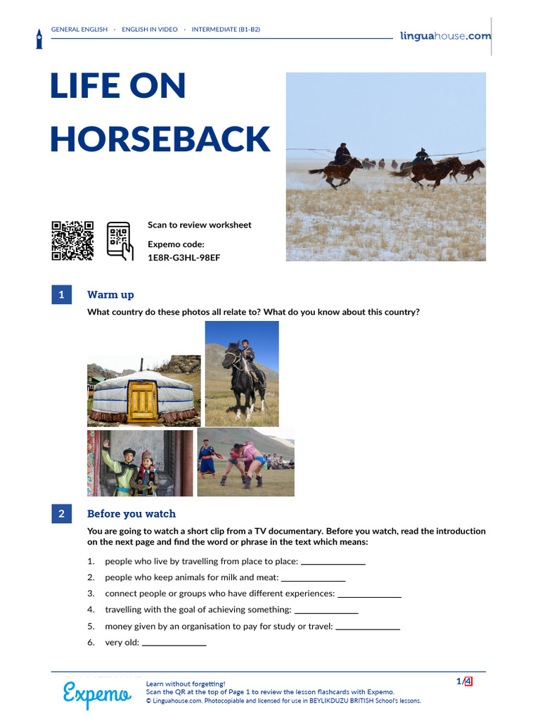 Life On Horseback British English Student B1 B2 | PDF