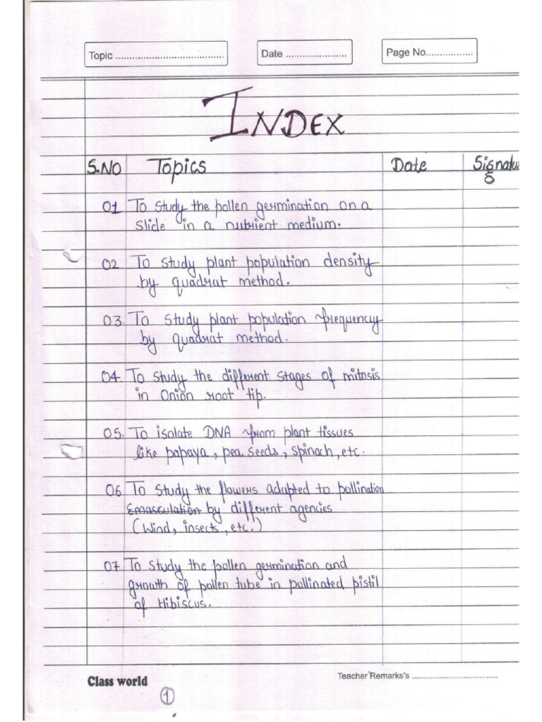 Biology Practical File | PDF