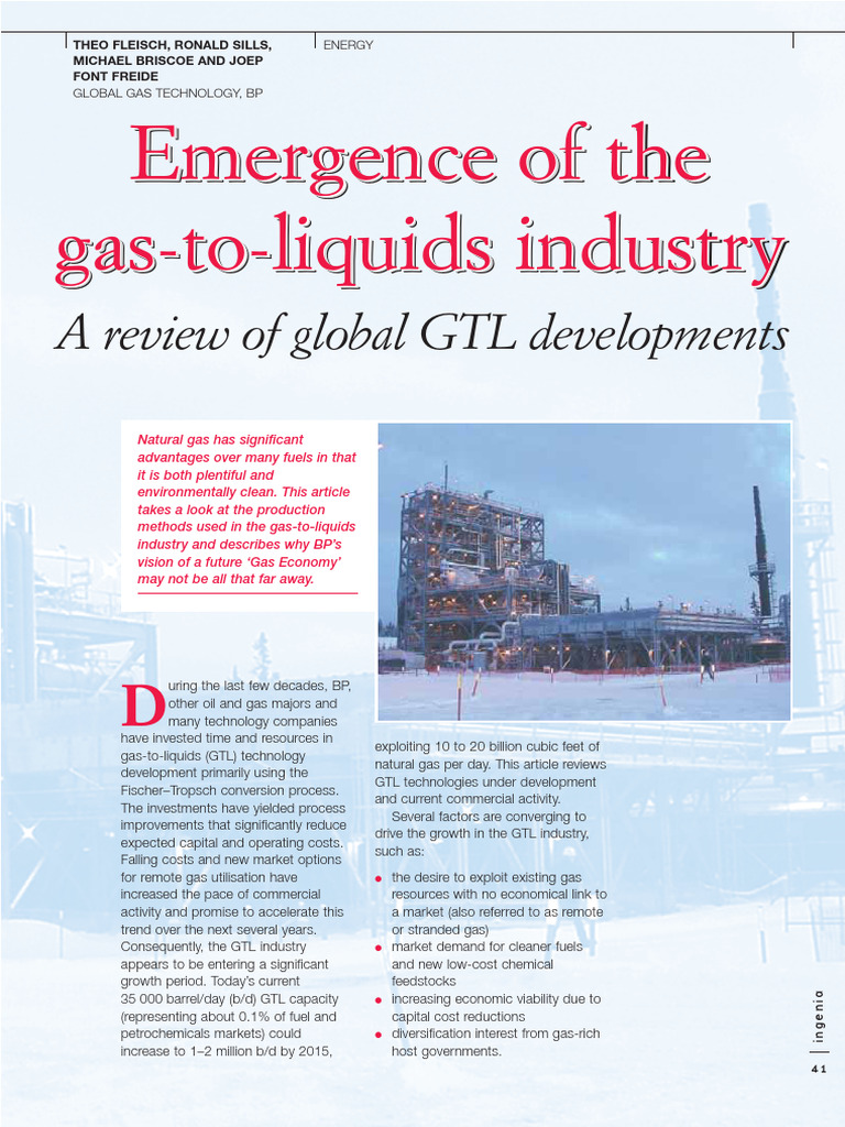Emergence of The Gas To Liquids Industry | PDF