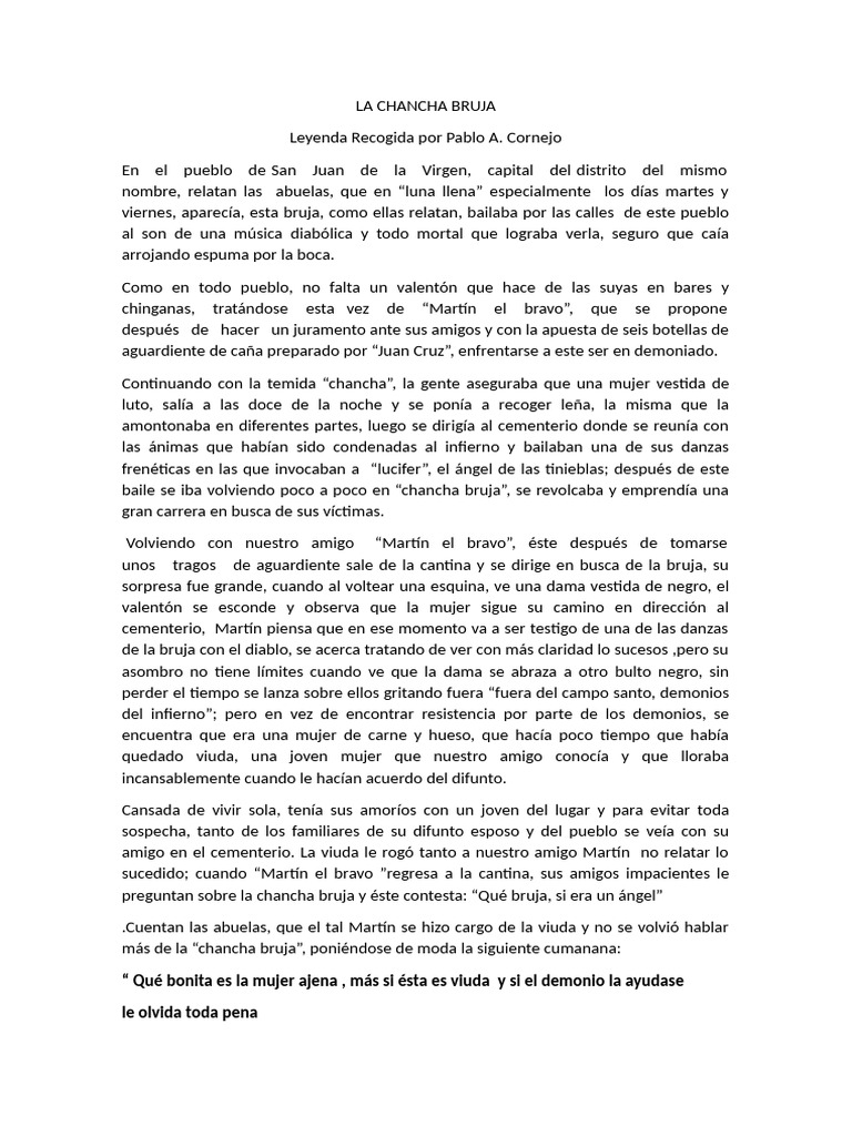 La Chancha Bruja Leyenda | PDF