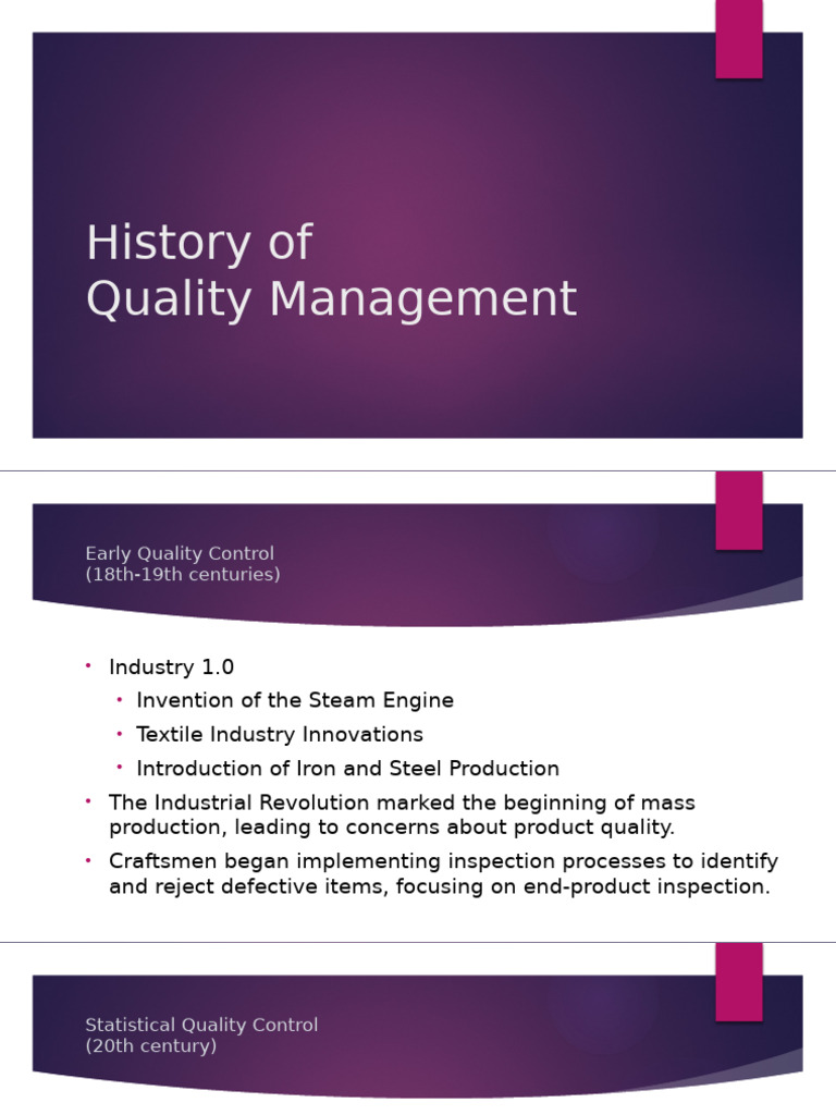 History of Quality Management | PDF