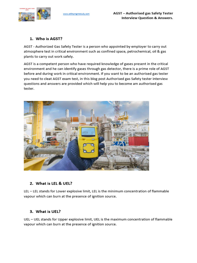 AGST: Authorized Gas Tester Guide | PDF | Chemical Process Engineering ...