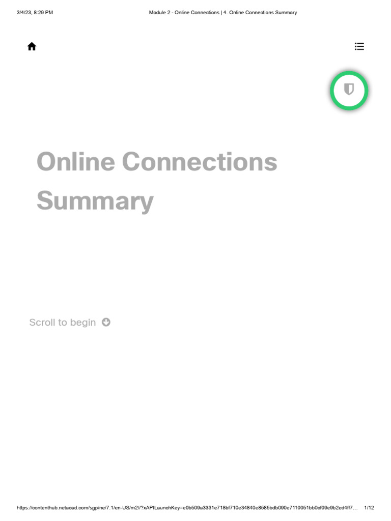 Module 2 - Online Connections - 4. Online Connections Summary | PDF ...