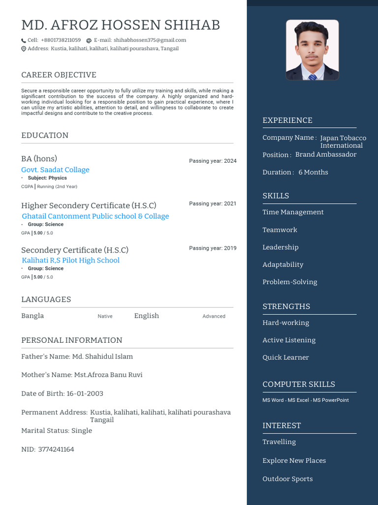 Shihab CV New | PDF