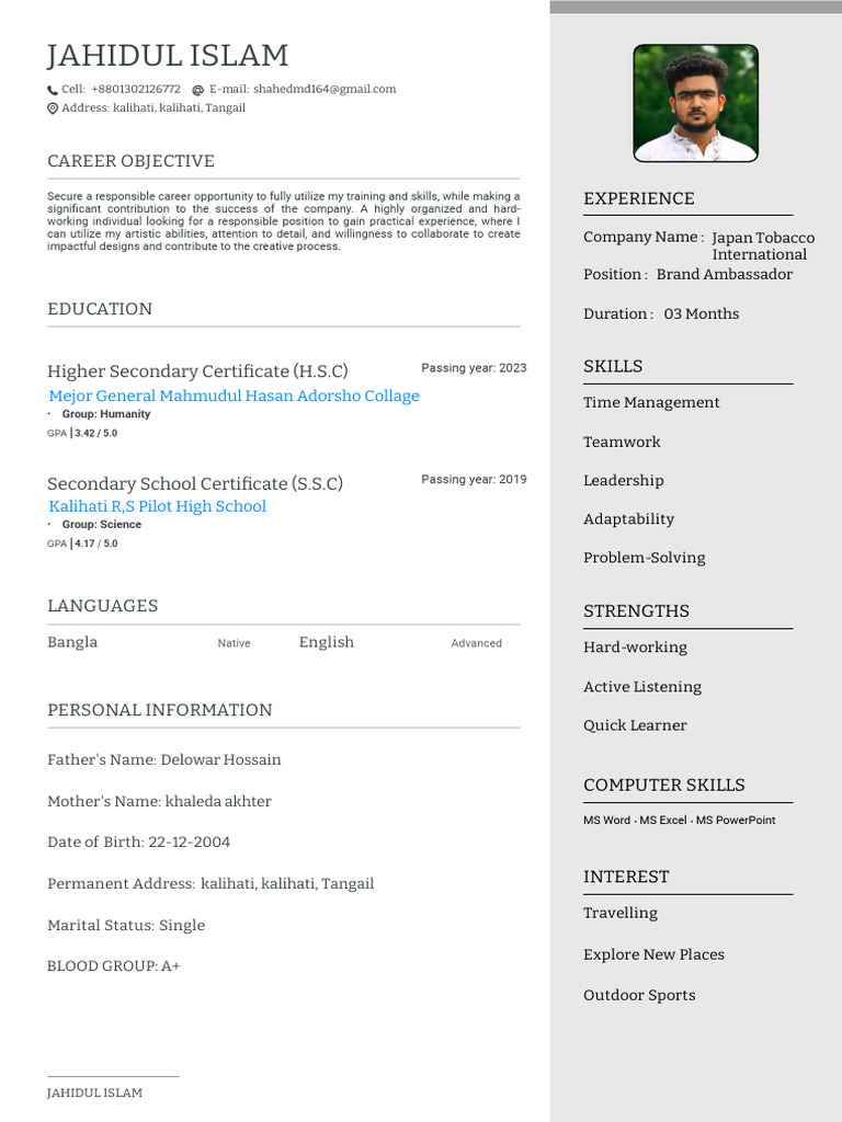 Jahidul Islam CV | PDF