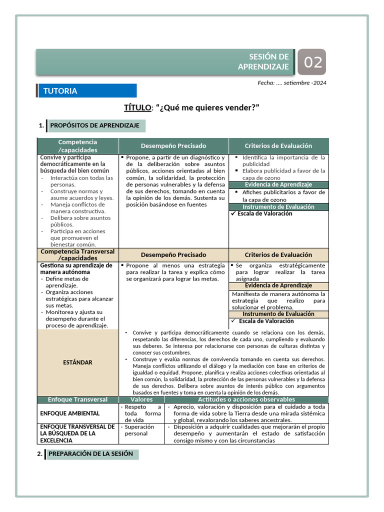 6 U7 Sem2 S2 Tutoria-Sesion | PDF