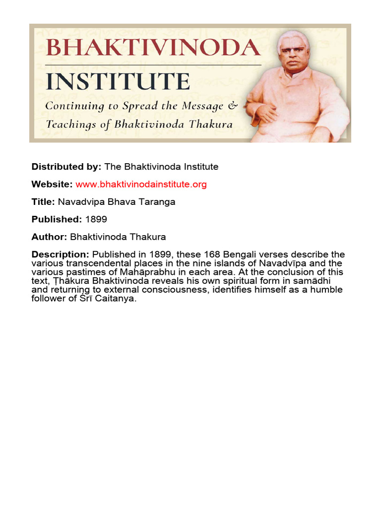 Navadvipa Bhava Taranga | PDF