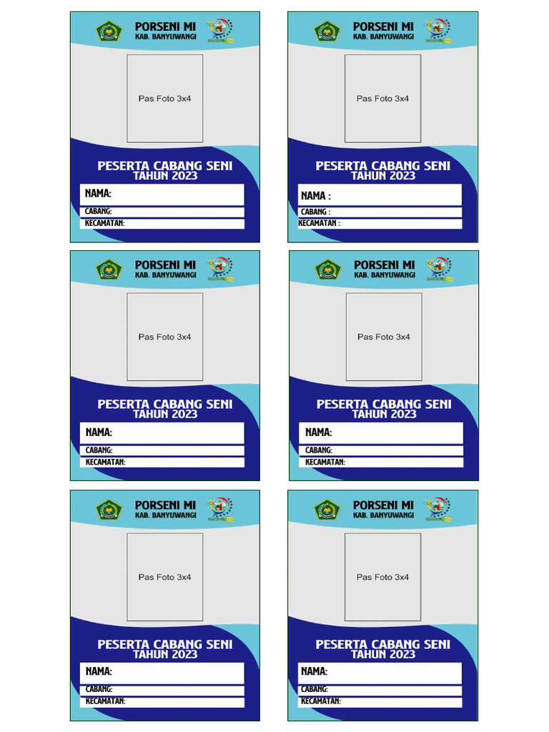 Id Card Peserta Seni | PDF