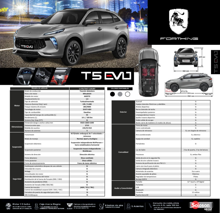 Ficha Técnica t5 Evo | PDF