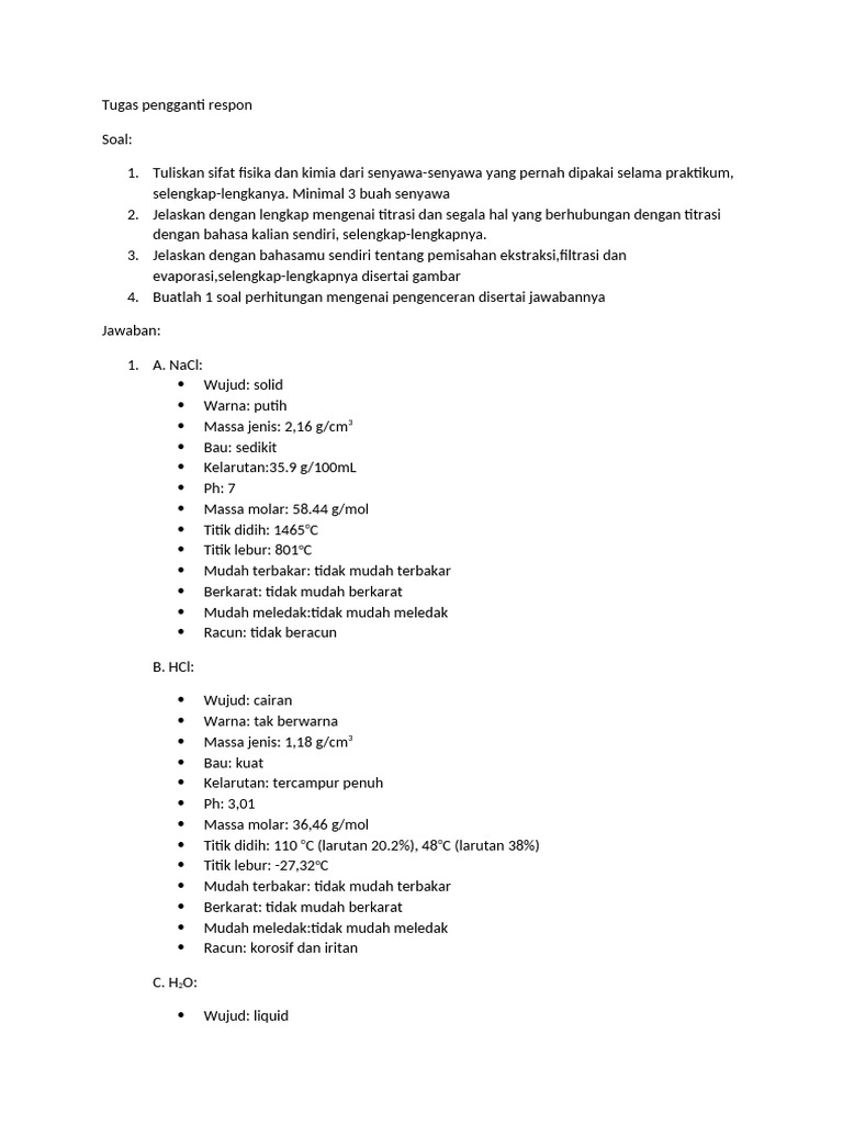 Tugas Pengganti Respon | PDF
