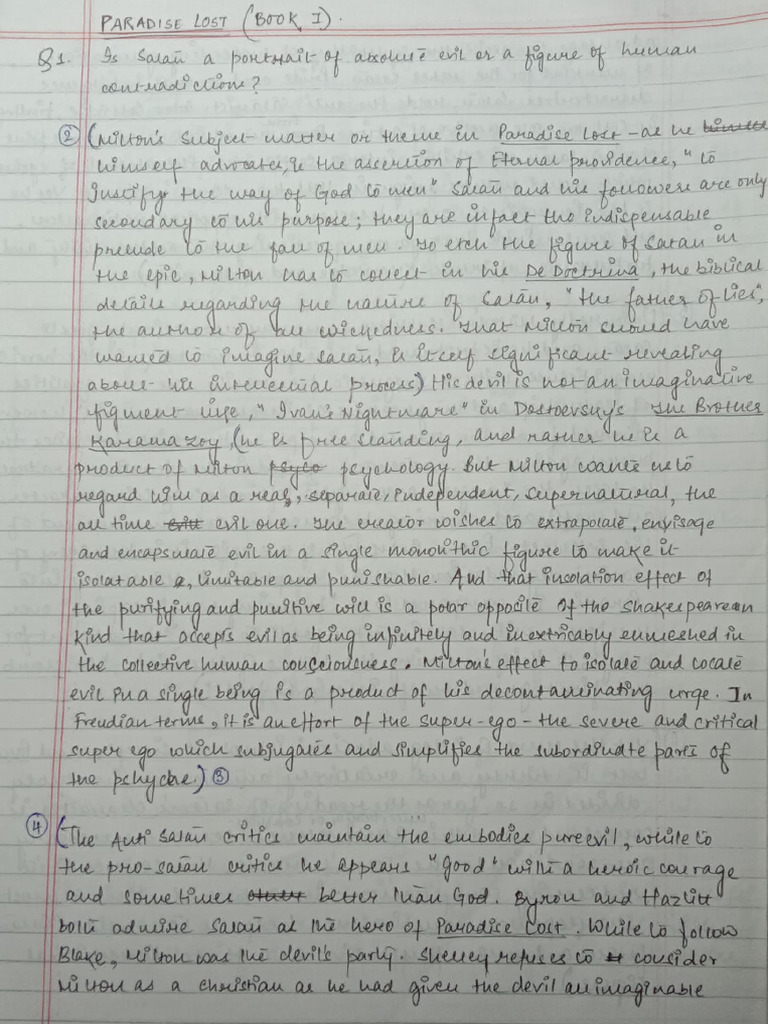 Paradise Lost - Notes | PDF