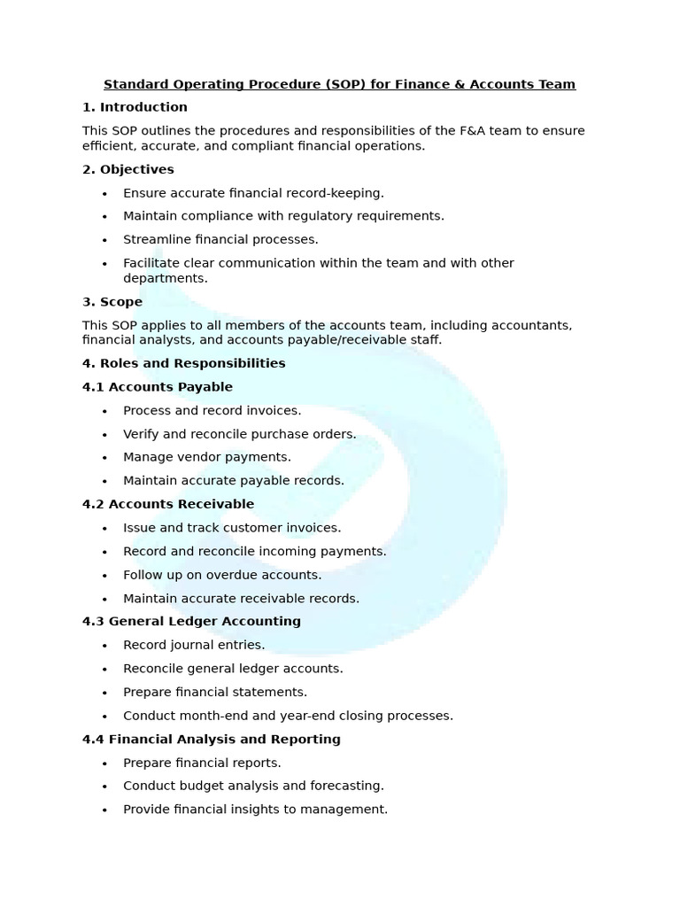 Standard Operating Procedure | PDF