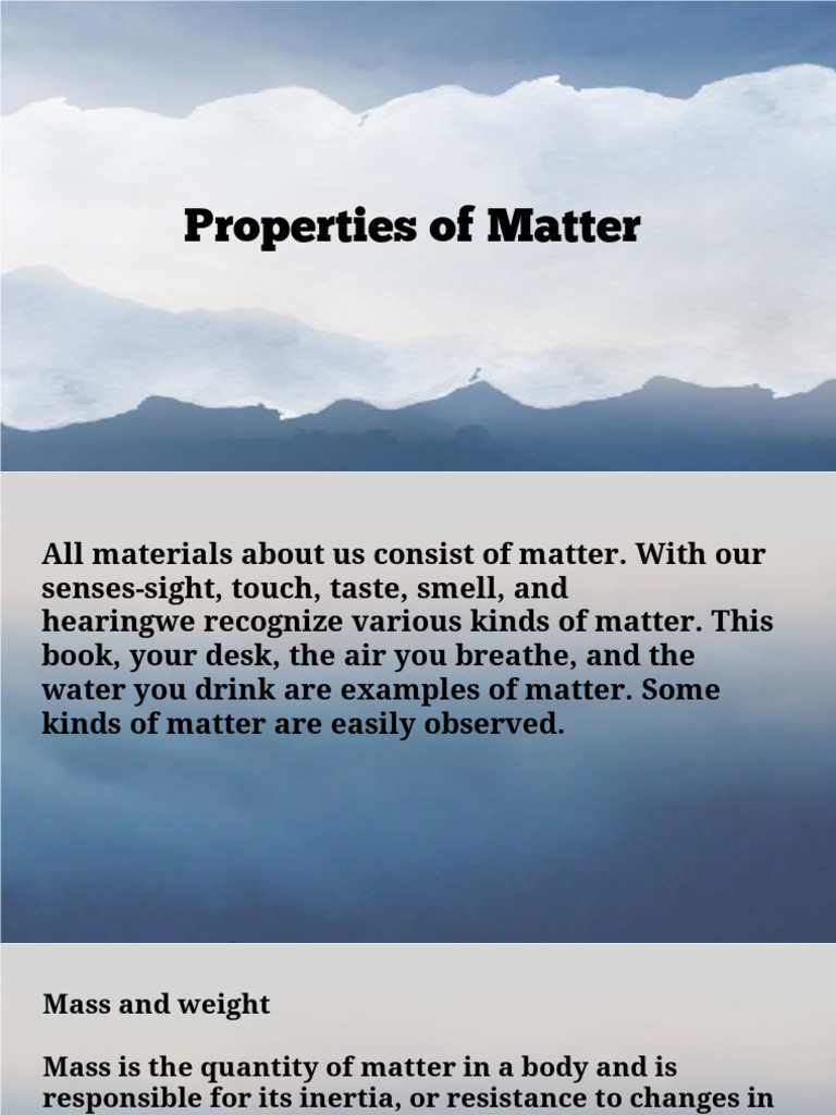 Properties of Matter | PDF
