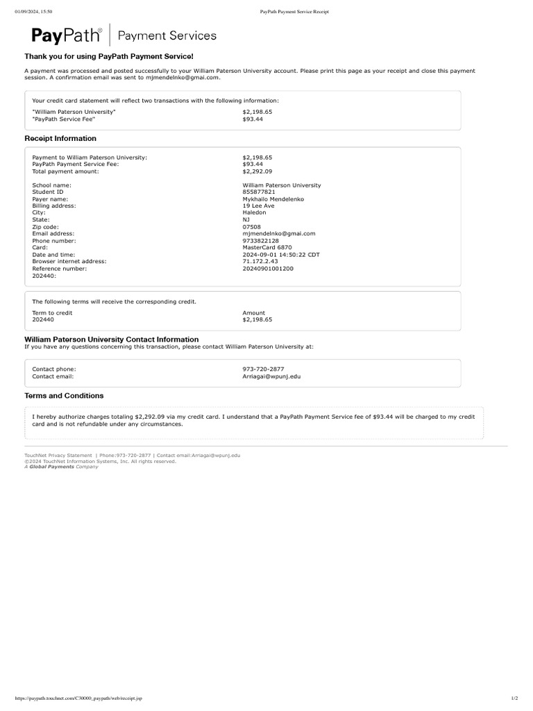 PayPath Payment Service Receipt | PDF