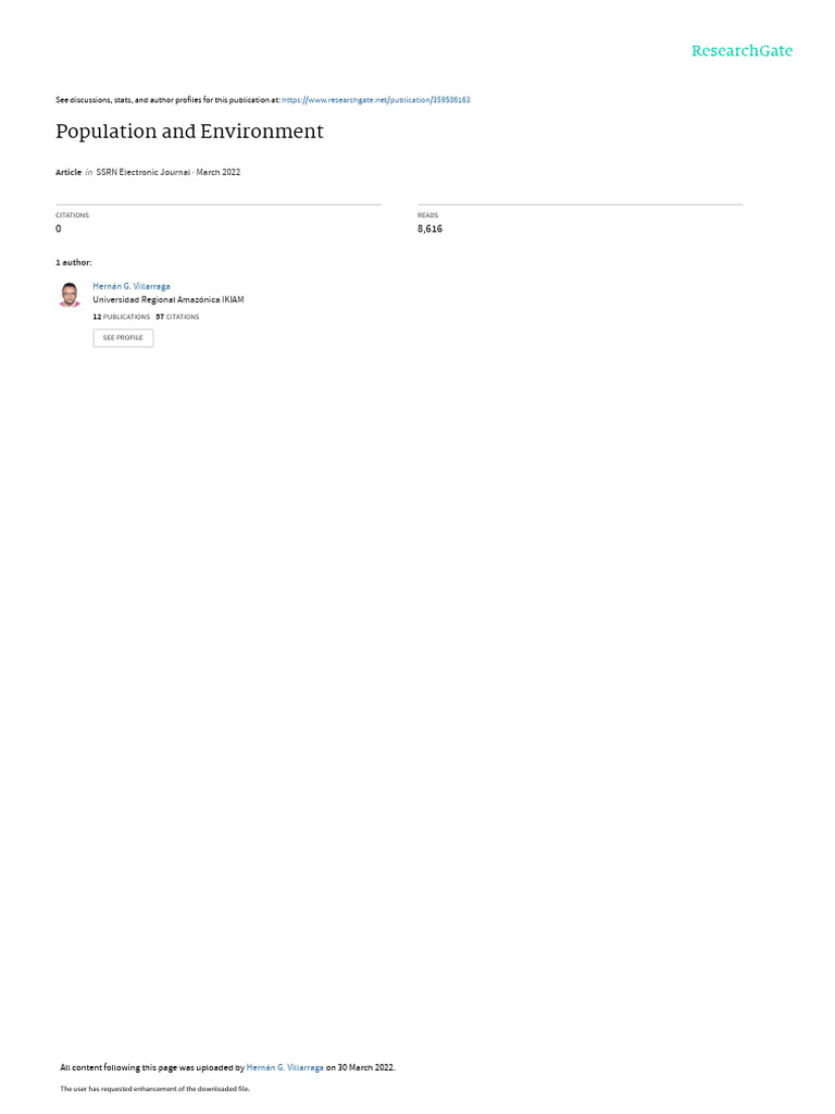 PopulationandEnvironment WP SSRN-id4029081 | PDF