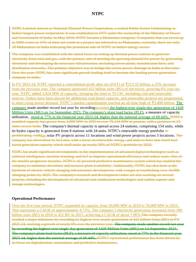 Company profile-NTPC | PDF