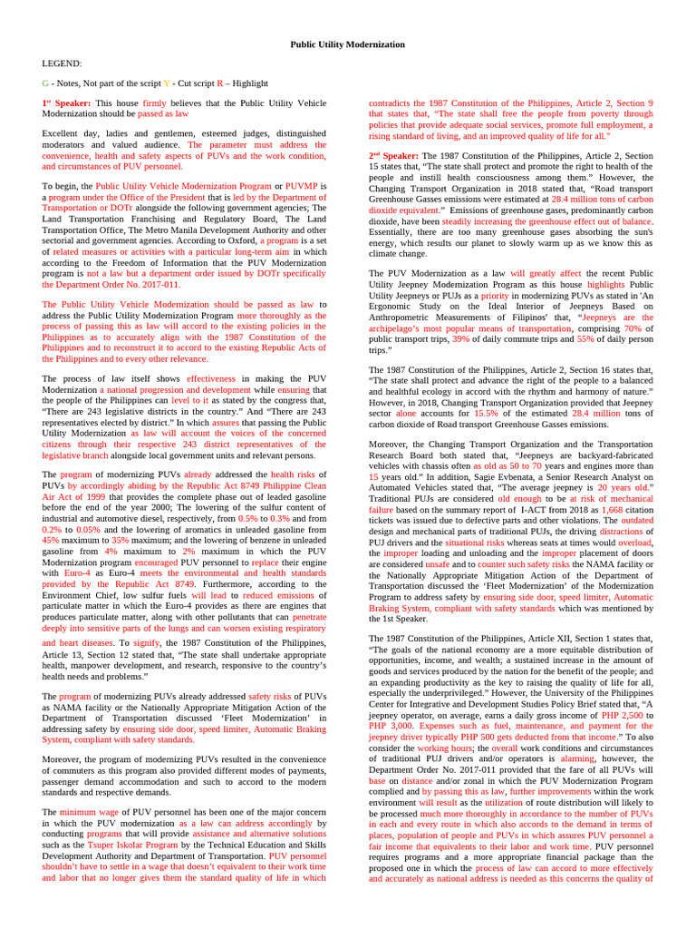 PUV Modernization | PDF