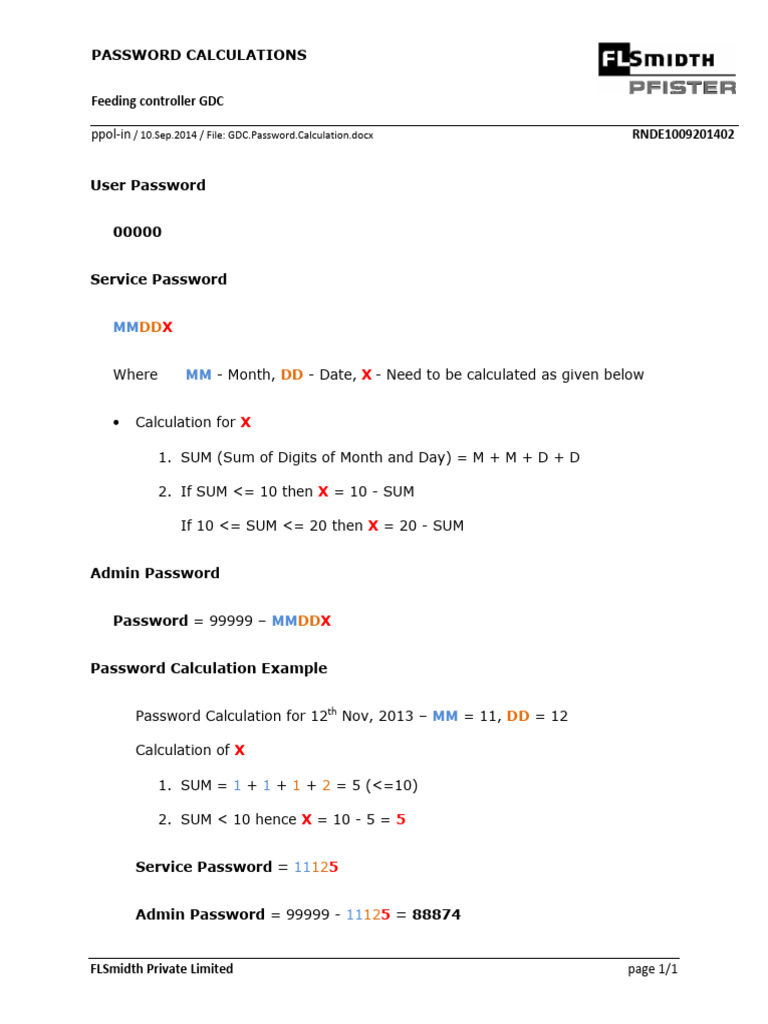 GDC Controller Password | PDF
