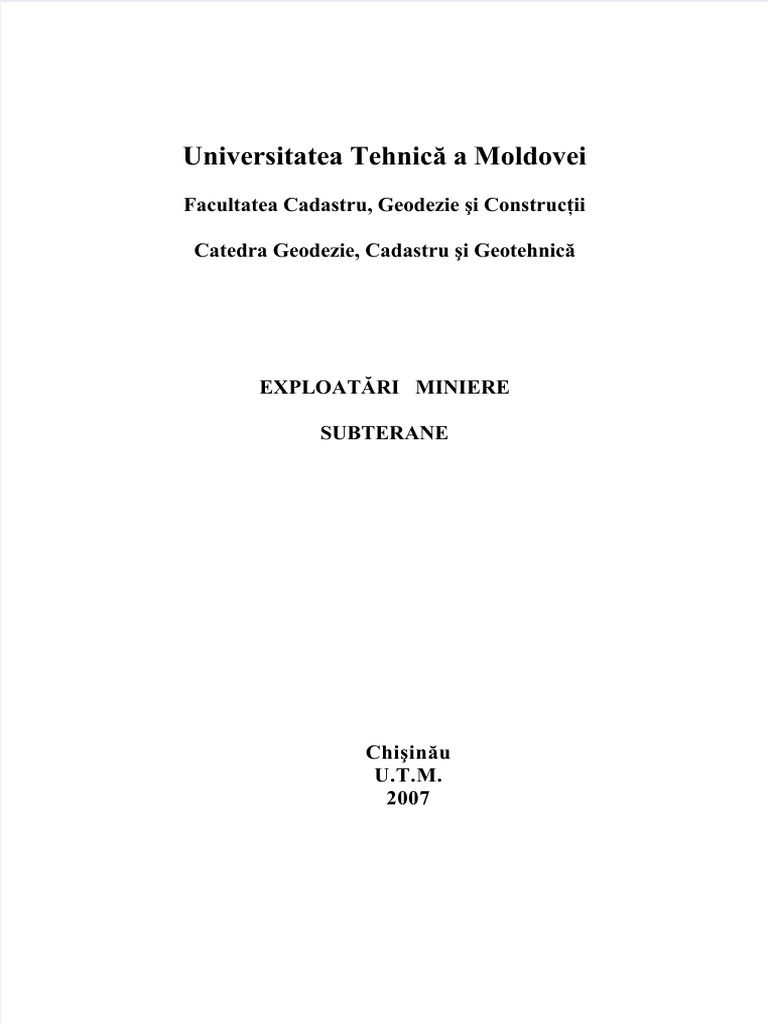 Dokumen - Tips Exploatari Miniere Subterane | PDF