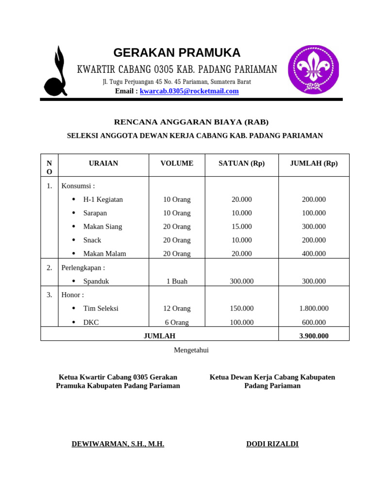 Rab Seleksi DKC | PDF