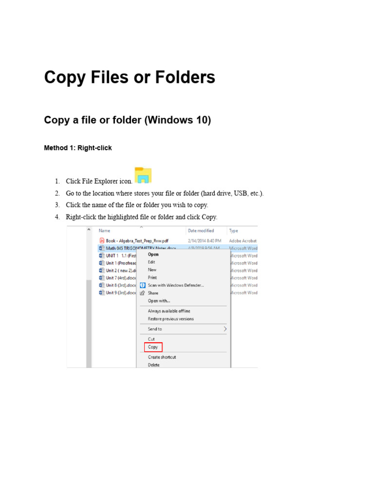 Copy Files or Folders | PDF